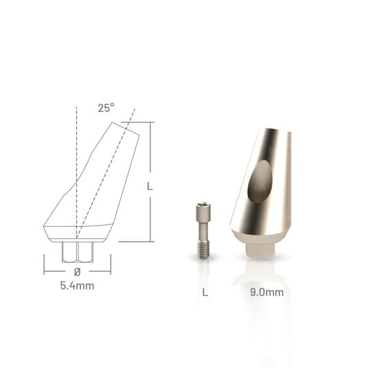 25° Angled Titanium Abutment | Biohorizons® Hex 4.5 Platform| EM™ USA