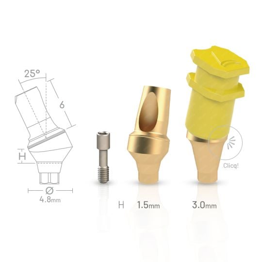 25° Angled Clicq™-Pression Transfer Abutment for MegaGen®