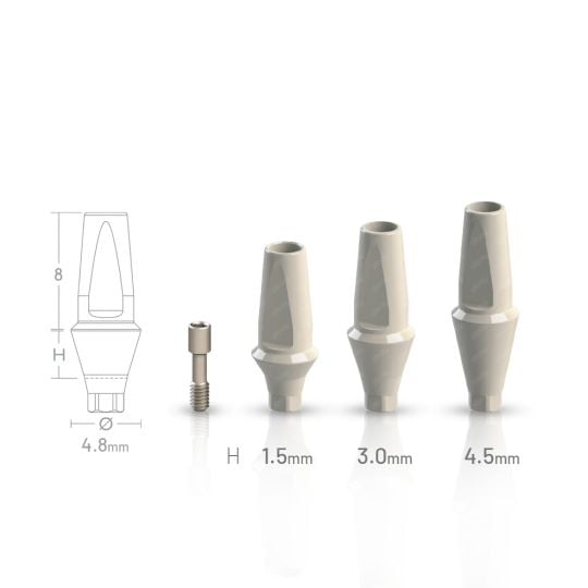 Straight Anatomic Temporary Peek Abutment compatible with Neodent ...