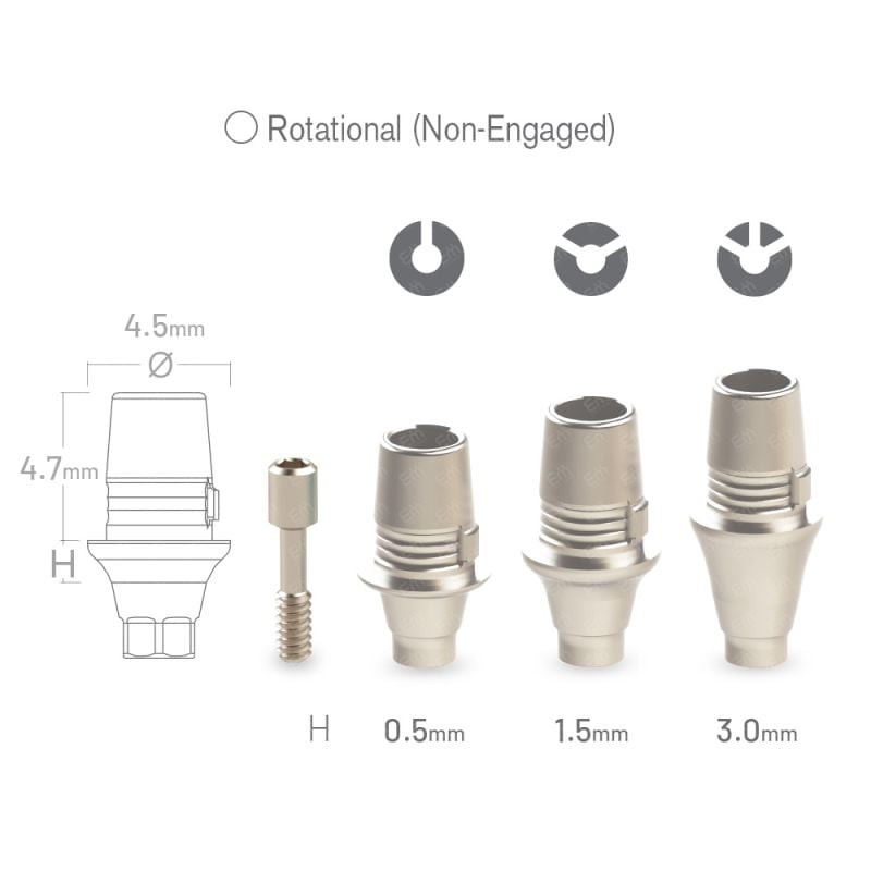 Rotational Uni-Base™ CAD/CAM Ti-Base compatible with Cortex® Magix™ Ø3 ...